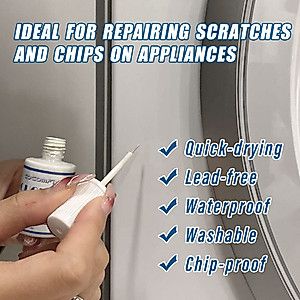 cocomfix Specialty Appliance Touch Up Paint White, Appliance Paint, 1 Ounce, White - High Gloss Touch Up Paint Pen for Refrigerators, Washers, Dishwashers, Microwave oven and Other Appliance