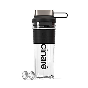 Cocinare 16oz Shaker Bottle, Perfect for Smoothies and Protein Shakes, Compatible Gopower eLite, Black