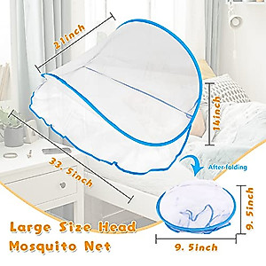 2 Pack Portable Mosquito Net Tent, Folding Mosquito Head Net, Pop Up Mosquito Tent Netting for Bedding Camping Traveling Patio (2 Pack, Large)