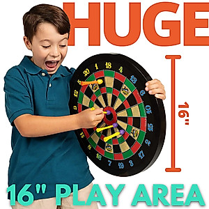 Doinkit Dart Magnetic Dartboards - Large Premium Design - 6 Kid Safe Durable Doinkit Darts - 20+ Fun Indoor Party Game for Kids and Adults