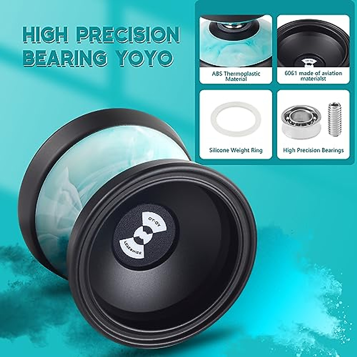 FETESNICE X1 Yoyo Professional, Unresponsive Yoyos for Kids Adults, Metal and Plastic Trick Yo-Yo with Bag + Glove + 10 Replacement Yoyos Strings(Green)