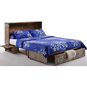 Night & Day Furniture Poppy White Bark with Mattress Murphy Cabinet Bed Queen