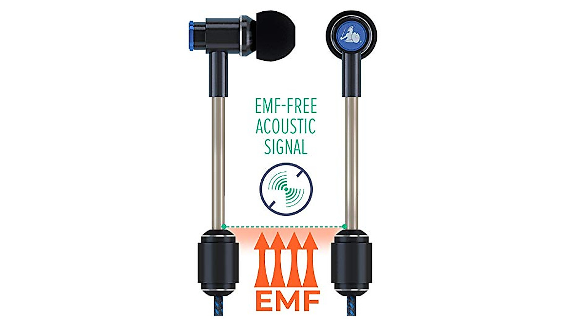 DefenderShield EMF-Free Air Tube Stereo Earbuds - Safe High-Fidelity Sound