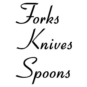 Forks Knives Spoons 1.5|2" Tall Labels | Kitchen Pantry Organization | Die Cut Vinyl Decals | Black Retro Font (Stickers Only)