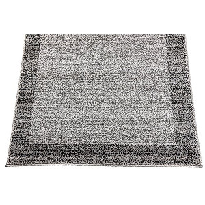 Unique Loom Del Mar Collection Area Rug - Abigail (2' 7" x 10' Runner, Light Gray/ Black)