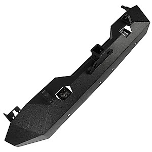 Front Bumper and Rear Bumper w/Tire Carrier Fit 2007-2018 for Jeep Wrangler JK with Winch Plate with D-ring LED Strip Light and 4XLED Lights w/Tire Carrier