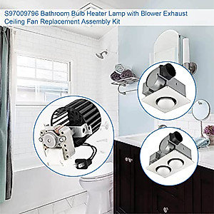 𝙐𝙥𝙜𝙧𝙖𝙙𝙚𝙙 S97009796 Bathroom Exhaust Fan Motor Blower Assembly Replacement for Broan Nutone Bulb Ceiling Heater 162-E、G、J、K、L、M and 164-E、G、J、K、L、M