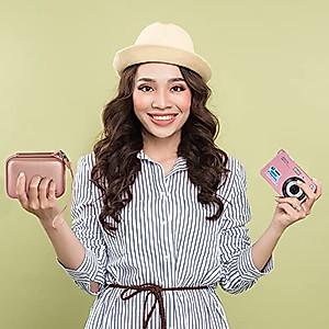 Carrying & Protective Case for Digital Camera, AbergBest 21 Mega Pixels 2.7" LCD Rechargeable HD/Kodak Pixpro/Canon PowerShot ELPH 180/190 / Sony DSCW800 / DSCW830 Cameras for Travel - Rose Gold