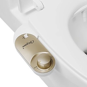 Bidet, Bidet Attachment for Toilet,GLIGAM Non-Electric Fresh Water Bidet Sprayer with Self-Cleaning Nozzle, Adjustable Pressure Control & Angle Controls (Champagne/White)