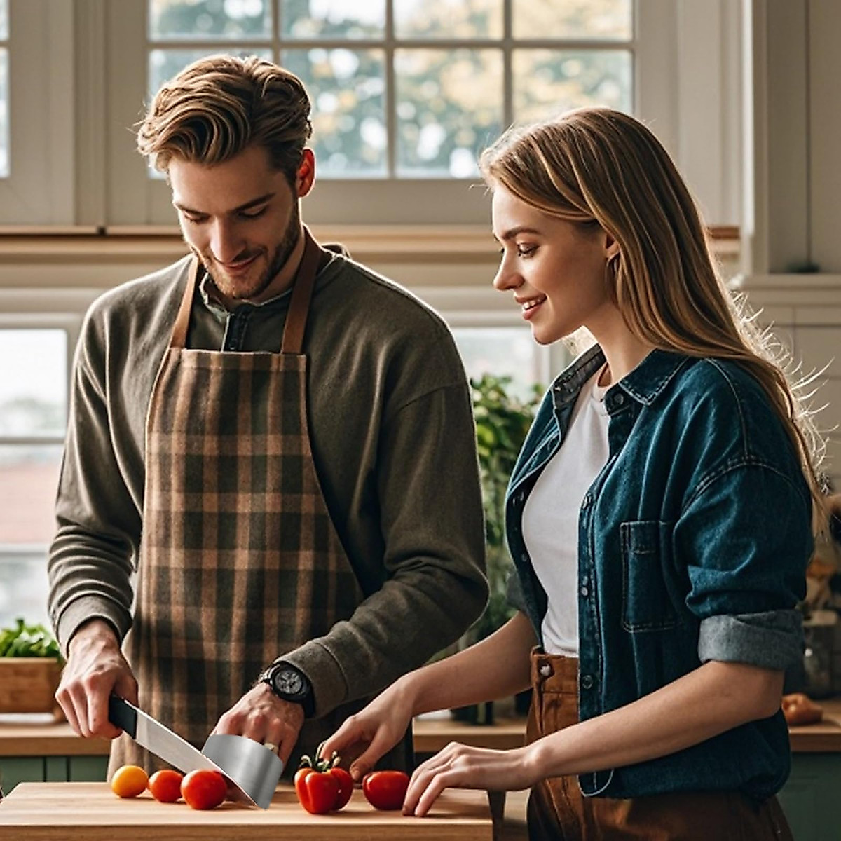 2 Packs Stainless Steel Finger Guards ,Cutting Knife Cutting Protector ,Kitchen Tool Guard Finger Protector For Slicing and Chopping