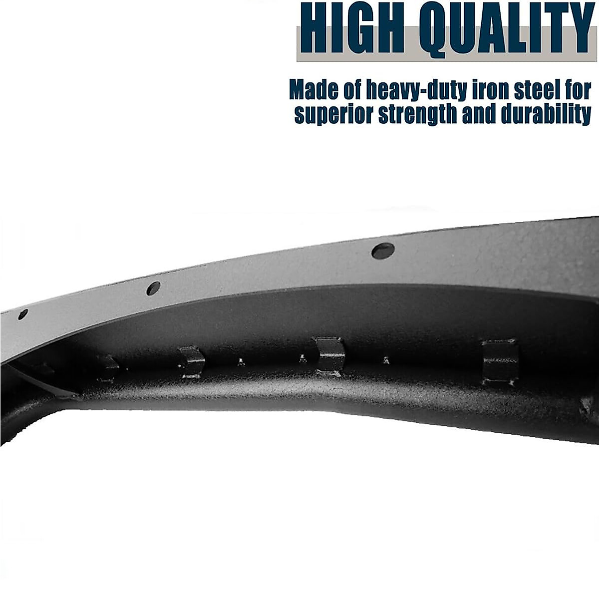 SUPERDRIVE Flat Front&Rear Tubular Fender Flares EXCL.LED Lights Mud Guards Compatible with 2007-2018 Jeep Wrangler JK&JKU 2/4 Door, 4 PCS Heavy Duty Solid Steel Textured Black Off-Road Liner Set