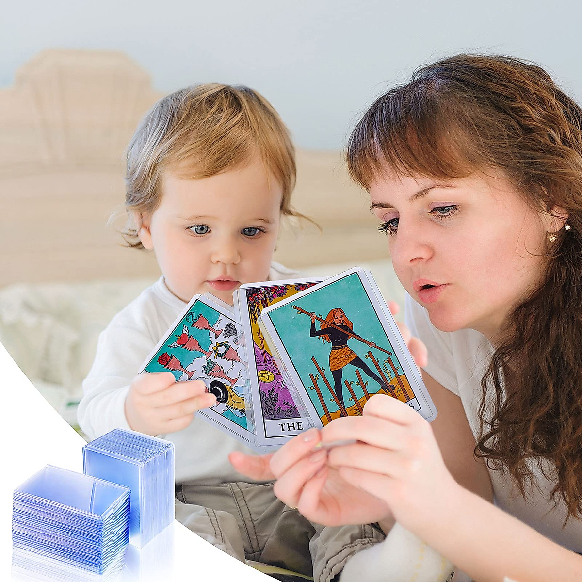 Hard Plastic Card Sleeves Trading Card Holder Baseball Card Sleeves Card Protector Holder for Baseball Card, Football Cards, Gaming Cards 3 x 4 Inch (200 Pieces)