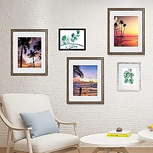 SESEAT 11x14 Picture Frames Display Pictures 8x10 With mat or 11x14 Prints Without Mat,Wall Mounting, Grey, 6PCS