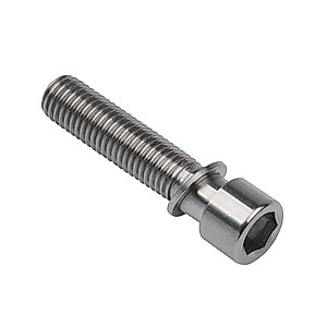 Wanyifa Titanium M7 32mm 1.0mm Pitch Allen Hex Socket Head Bolt Screw with Washer Pack of 4(Silver)