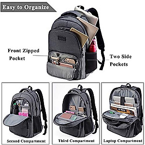 VASCHY Laptop Backpack, Carry on Business Travel Backpacks for Women Men with Laptop Compartment USB Port