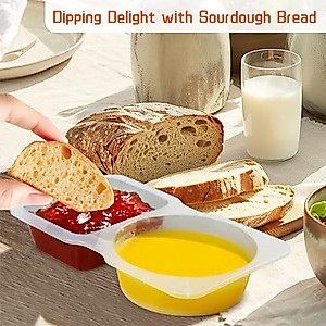 Vexulipro 15 PCS Divider Condiment Containers with Lids, Double Compartment Condiment Container, Dressing Containers with Lids, Small Plastic Containers with Lids, and Snack Containers