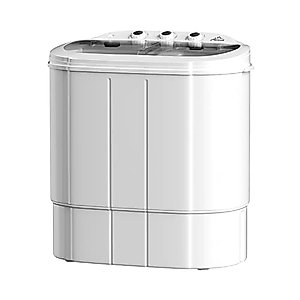 TOREAD Portable Small Washing Machine, 13.5Lbs Mini Compact Washer and Dryer Combo, 2 in 1 Apartment Washers with Twin Tub and Drain Pump for Laundry, Dorms, College, RV, Camping