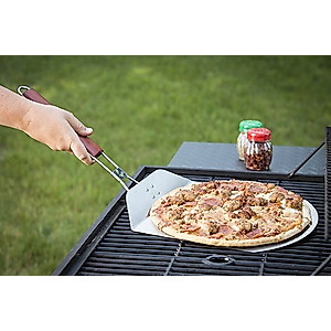 TableCraft BBQ Pizza Peel with Wood Handle, Medium, Stainless Steel