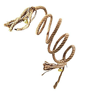 POPETPOP Parrot Rope Perch Hemp Rope Bungee Bird Toy Parrot Cage Toy for Conure (S)