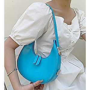 PU Leather Shoulder Bag for Women Girls Hobo Tote Handbag Top Handle Bag Purse Trendy Shiny Pinky Color Solid Lightweight