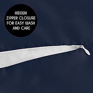 Sweet Jojo Designs Navy White Deer Decorative Accent Throw Pillows for Navy Blue, Mint and Grey Woodsy Boys Bedding Sets - Set of 2