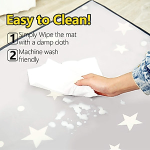 Washable Splat Mat for Under Highchairs, Waterproof Baby Spill Mat Anti-Slip Floor Splash Mat for Floor or Table, Arts,Crafts,Playtime