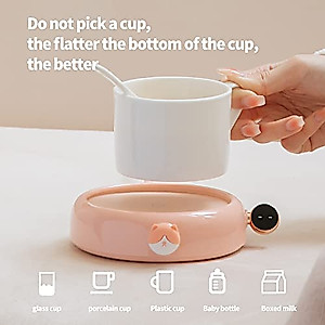 Coffee Warmer Smart Coffee Mug Warmer for Desk Auto Shut Off, 3 Temperature Setting LED Display 20W Cup Warmer for Coffee Tea Milk Beverage Candle Wax Warming Coffee Gifts Office - No Cup Pink