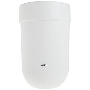 Umbra Touch Waste Can, Small Trash Can with Lid, Swing Lid Waste Basket, Garbage Can with Lid for Washroom/Bathroom, White