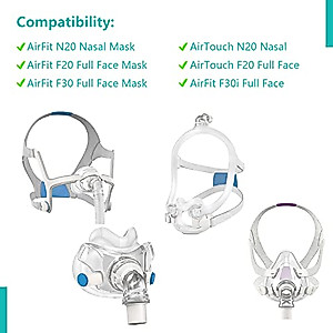 AirFit & AirTouch N20 / F20 / F30 / F30i Magnetic Headgear Clip (X4) Replacement Headgear Clips CPAP Supplies Fit for Resmed Airfit AirTouch Full Face Mask – 4 Clips – Black