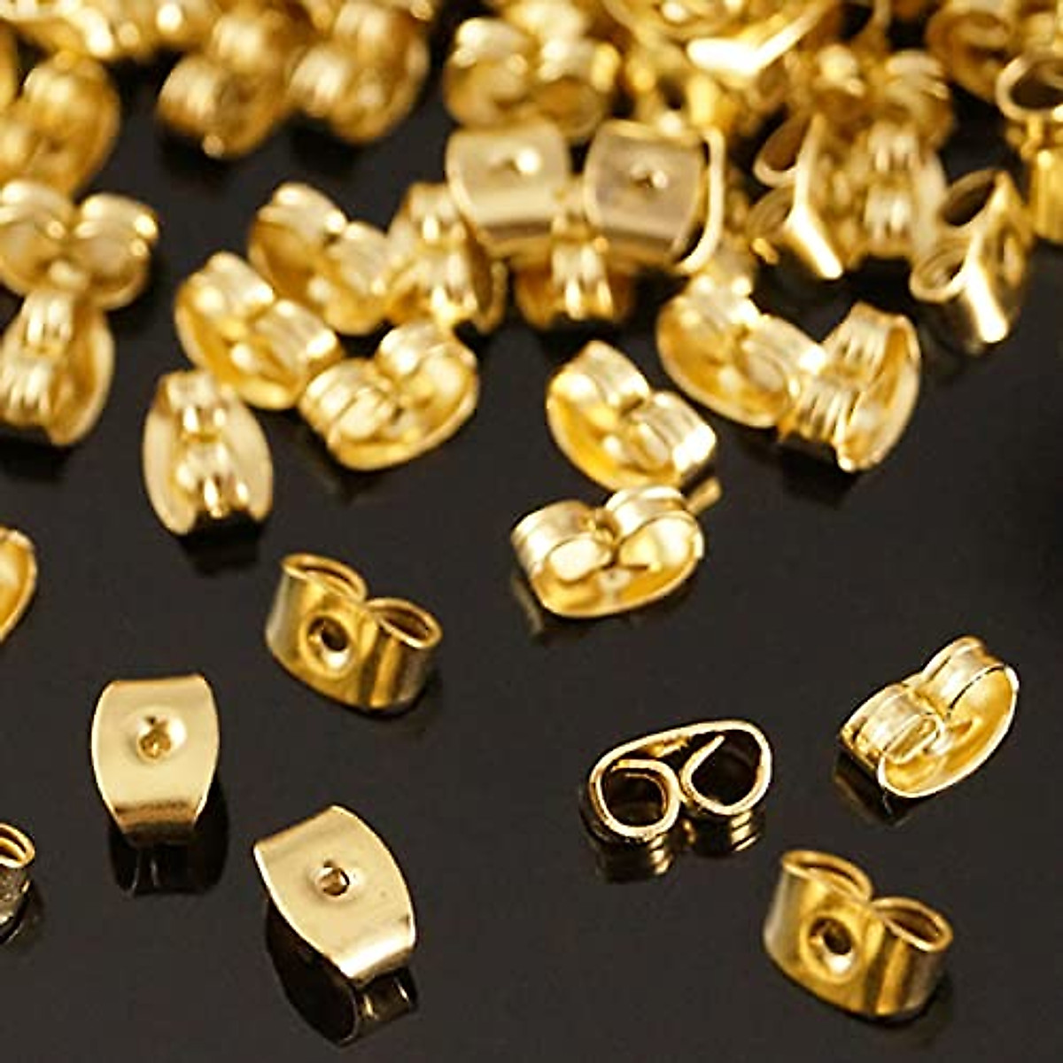 18K Gold Plated Earring Backs 20pcs Gold Earring Backs Replacements Hypoallergenic Secure Earring Backs for Studs Hooks Earrings