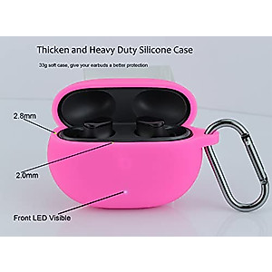 Pink Cover Case Replacement for Apple Beats Studio Buds 2021 New Wireless Earbuds, Silicone Skin Carrying Protective Protector Sleeve for Women, Girl Glow in Dark - LEFXMOPHY