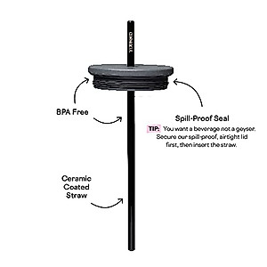 Corkcicle Tumbler With Straw,Lid, and Handle, Reusable Water Bottle, Triple Insulated Stainless Steel Travel Mug, BPA Free, Keeps Beverages Cold for 12 Hours and Hot for 5 Hours, Matte Black, 30 oz