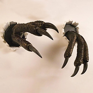 Wall-mounted Dinosaur Resin Sculpture Wall-broken Dinosaur Head With Claw Props Replica Set, 3D Dinosaur Statue Home Art Life-like Decoration In The Family And Children's Bedroom And Livin