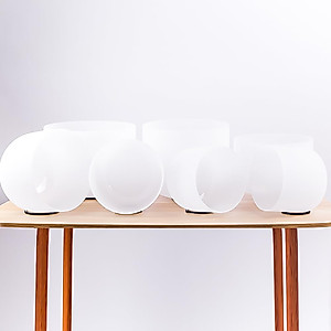 432Hz Perfect Pitch Chakra Tuned Set of 7 Frosted Quartz Crystal Singing Bowl 8-12 inch