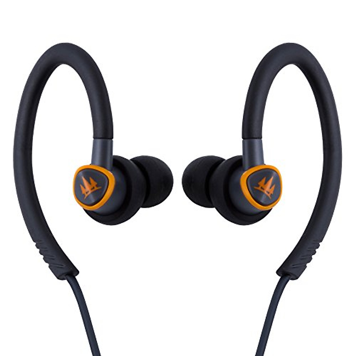 EcoSurvivor IPX4 Sweat Resistant Earbuds with Mic, in-Line Controller, Flexible Ear Loops, 3 Silicone Gel Cushions, Premium Sound Quality, Great in-Ear Headphones, Outdoors, 37602, Gray