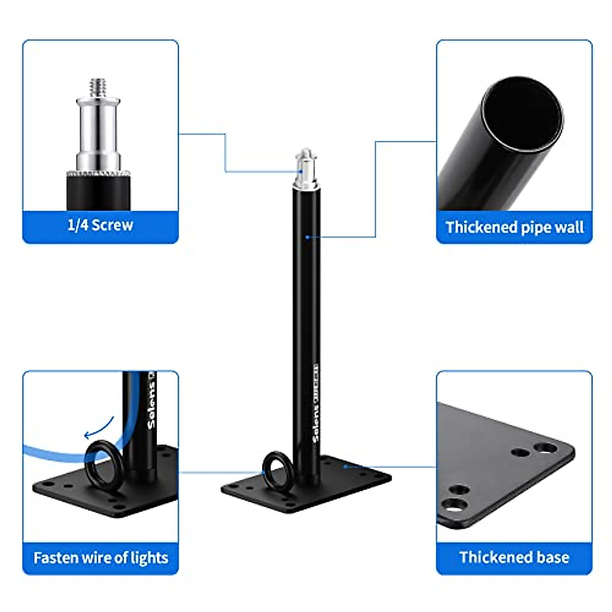 Selens 11" Photo Studio Camera Ceiling Mount, Wall Mount Boom Arm for Photo Studio Video Light, Umbrella, Ringlight, Monolights Photography with 1/4" Thread