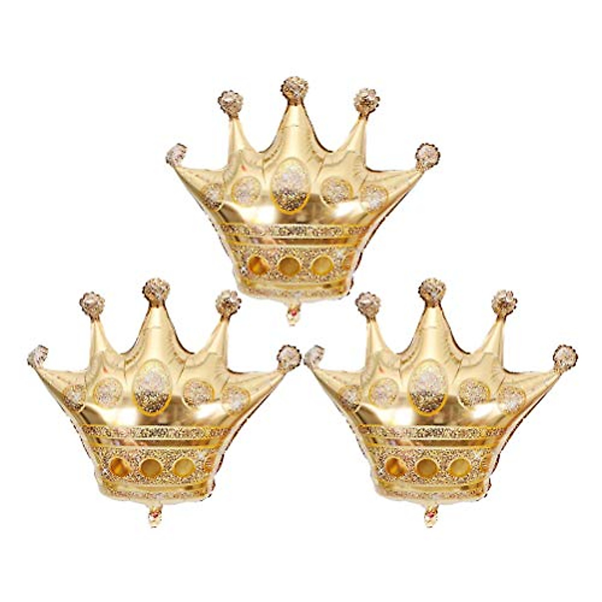 JANOU 6Pcs Gold Crown Balloons Foil Helium 30 Inch Crowns Balloons for Birthday Wedding Party Decoration