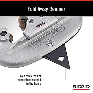 RIDGID 32920 Model 15 Screw Feed 3/16" to 1-1/8" Tubing and Conduit Cutter with X-CEL Knob, Silver