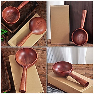 Cabilock Wooden Scoop Wooden Water Ladle Sauna Water Scoop Spa Spoon Bath Salts Spoon Japanese Style Water Ladle Dipper Bath Scoop Cup for Water Sauna Garden Wood Water Scoop Meatball Scoop