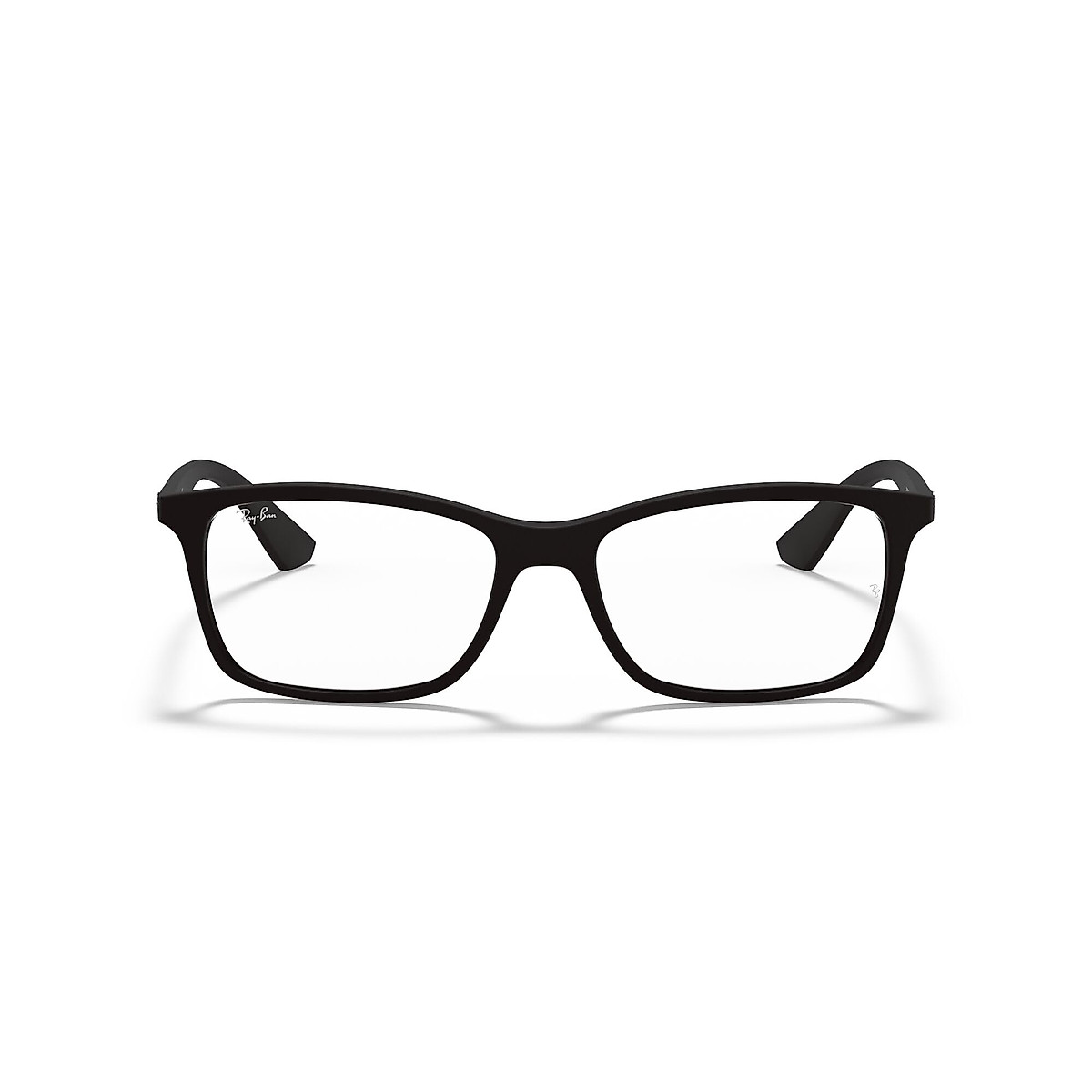 Ray-Ban RX7047 Rectangular Prescription Eyeglass Frames, Matte Black/Demo Lens, 54 mm