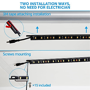 TORCHSTAR Voice Control Smart LED Safe Lighting Kit, (4) 12 Inch Dimmable Linkable Light Bars, Compatible with Alexa&Rocker Switch, 100-240V UL Power Adapter 900LM for Under Cabinet, 5000K Daylight