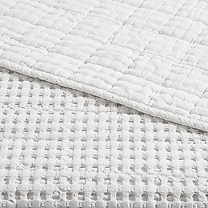 Levtex Home - Mills Waffle - Throw - Bright White Cotton Waffle - Throw Size 50 x 60in.