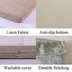 MICUSHION Piano Bench Cushion for Indoor Shoe Storage Non Slip Picnic Bench Pad for Kitchen Dining Table Seat 30 inch x 14, Light Brown