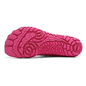 Zonkacen Male Female Colorful Concise Anti Slip Elastic Band Water Shoes for Summer Beach Swiming Diving Surfing Wading Cycling Sports Pool Yoga Rose Red 3 Men/4.5 Women