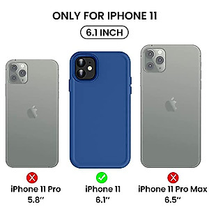 AOPRE iPhone 11 Case,with [Tempered Glass Screen Protector]+[Camera Lens Protector], Protective Heavy-Duty Tough Rugged Non-Slip Protective Case,6.1 Inch, Blue