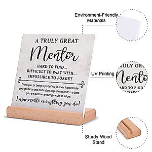 Mentor Gifts for Women Men, Thank You Mentor Sign, Plaque With Stand, Leaving Going Away Retirement Appreciation Gifts for Boss, Coworker, Teacher, Counselor, Coach, Supervisor