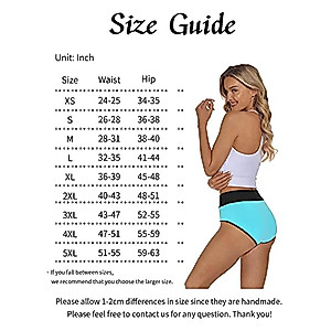 VIVISOO Women's Cotton Underwear High Waisted Hipster Cheeky Briefs Cute Ladies Panties 5-Pack X-Large