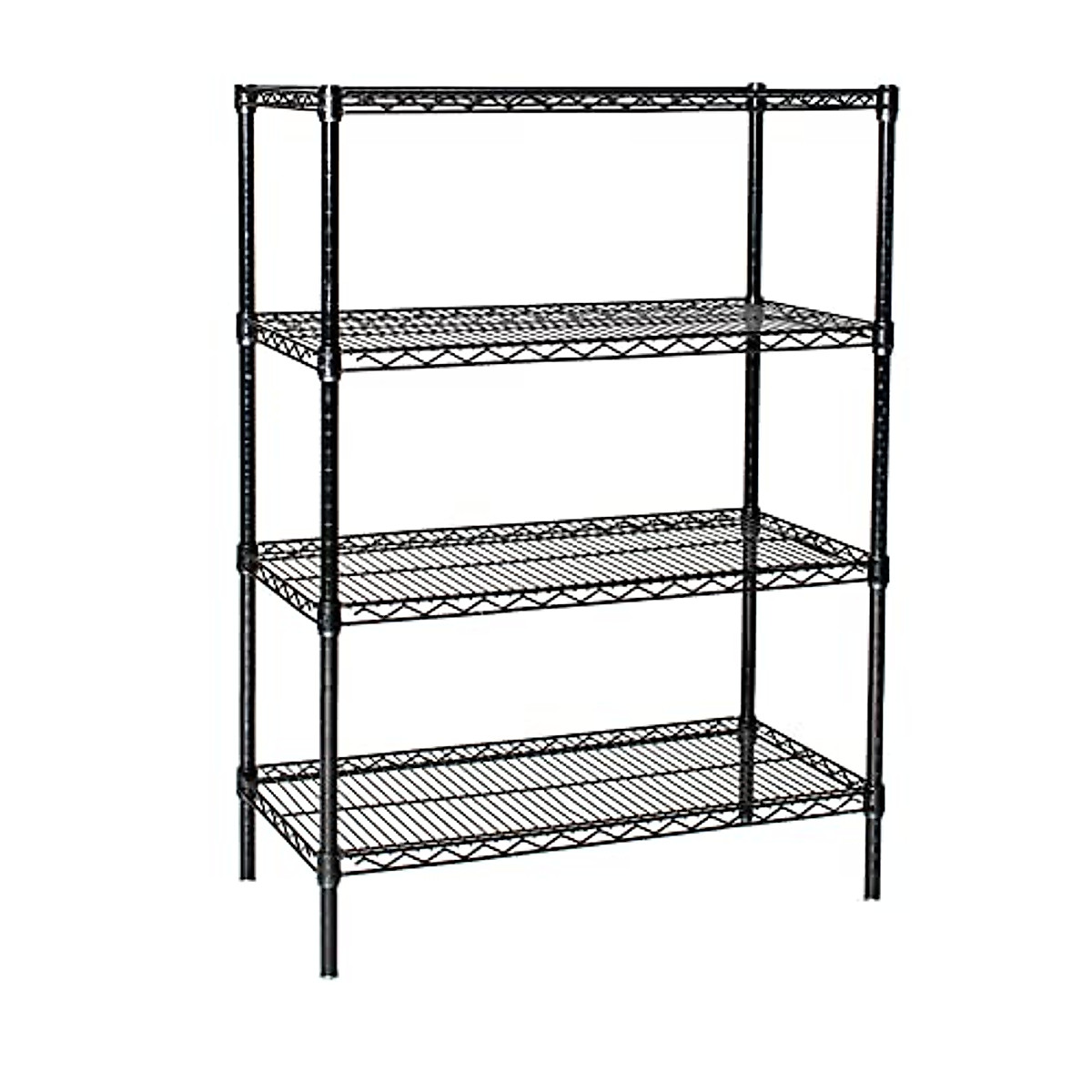Omega 12" Deep x 48" Wide x 54" High 4 Tier Black Starter Shelving Unit