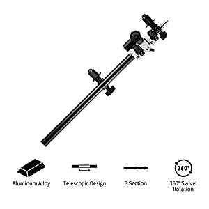 Selens Telescopic Reflector Holder Extendable Boom Arm 360 Degree Swivel with Adjustable Length for Photo Studio Product and Portrait Photography