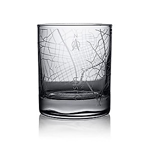Austin City Map Whiskey Glass, Unique Gift, 10.5 oz